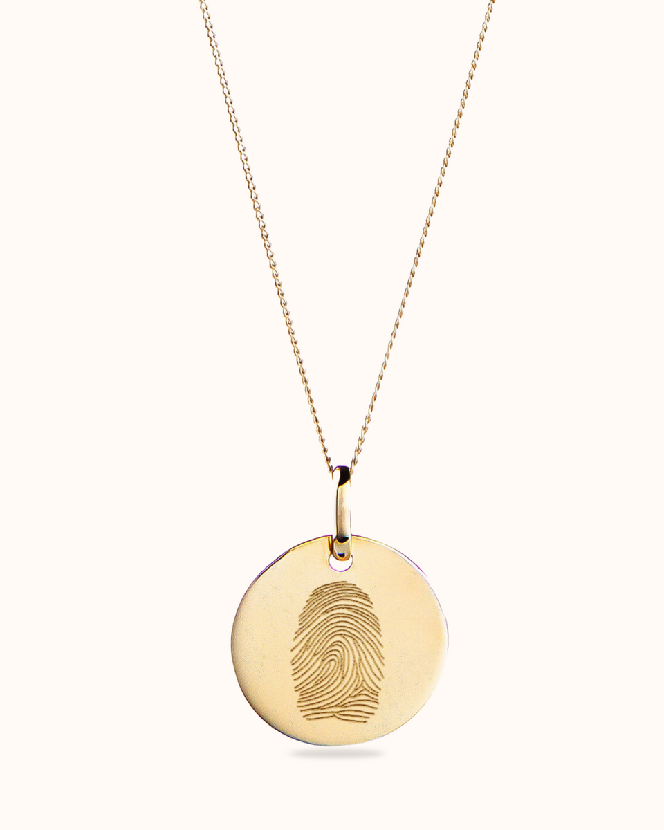 14k Fingerprint Coin Necklace | Jewellery | MAMALOVES